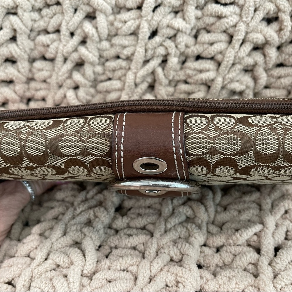 Authentic Coach Trifold Buckle Checkbook Wallet - Gem